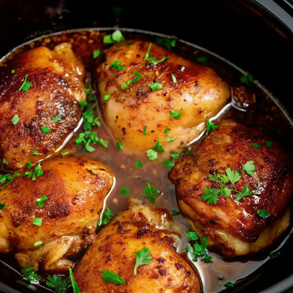 Slow Cooker Brown Sugar Garlic Chicken (5-Ingredient Recipe)